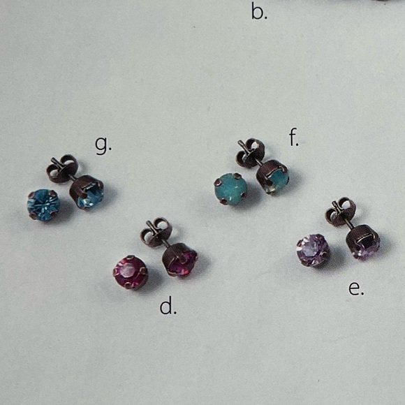 Sabika | Jewelry | Sabika Fuschia Large Studs Fuschia Pink Swarovski Crystal Dark Color Setting ...